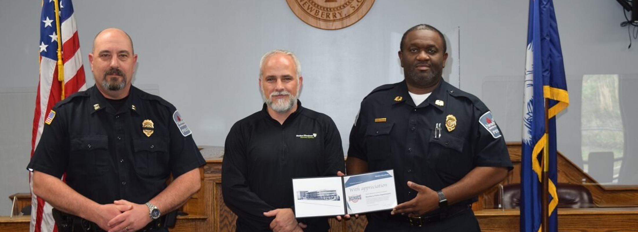 Police Department Presented “Hometown Hero” Award – WKDK AM 1240 / 101.7 FM